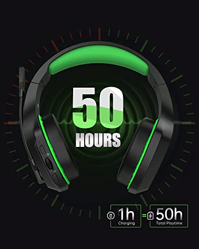BEAVIIOO Wireless Gaming Headset with Microphone for PC PS4 PS5 Playstation 4 5, 2.4G Wireless Bluetooth USB Gamer Headphones with Mic for Laptop Computer