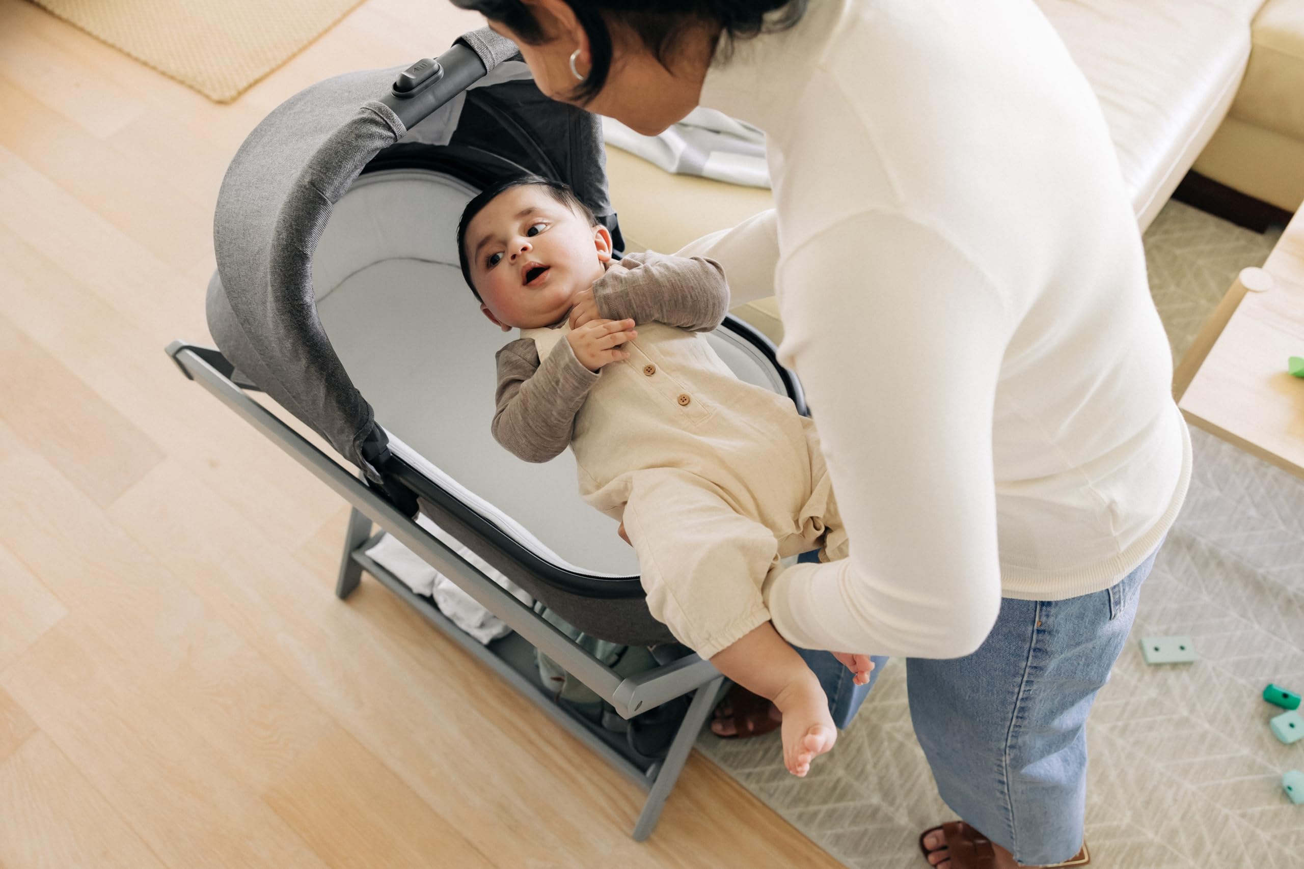 Bassinet - Alice (Dusty Pink/Silver/Saddle Leather)