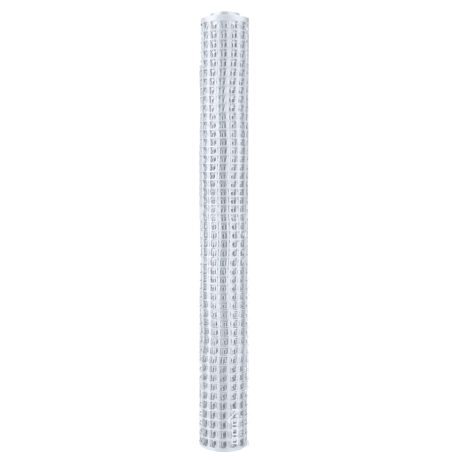 BOEN Garden Fence Temporary Barrier Outdoor Fence for Dog, Rabbit or Deer, Garden Netting Plastic Mesh Plant Protection (40" x 25', White)