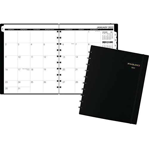 AT-A-GLANCE 2022 Monthly Planner by AT-A-GLANCE, 8-3/4" x 11", Large, Wirebound, Move-A-Page, Black (70260E05)