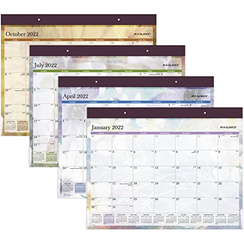 AT-A-GLANCE 2022 Desk Calendar by AT-A-GLANCE, Monthly Desk Pad, 21-3/4" x 17", Standard, Dreams (SK83-704)