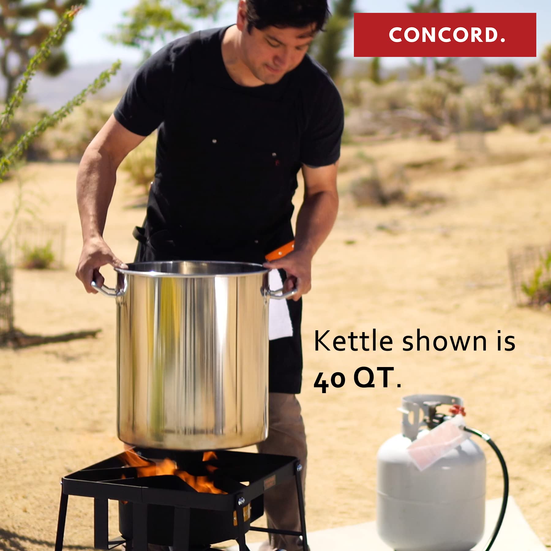 Concord Cookware Stainless Steel Stock Pot Kettle, 80-Quart
