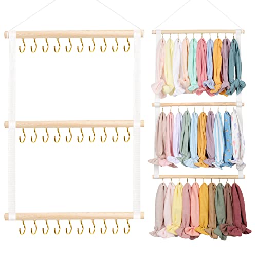 POVETIRE Headband Holder Head Bands Organizer for Girls, Baby Headbands Hair Accessories Organizer Storage Wall Hanging Decor for Nursery Toddler Girls Room