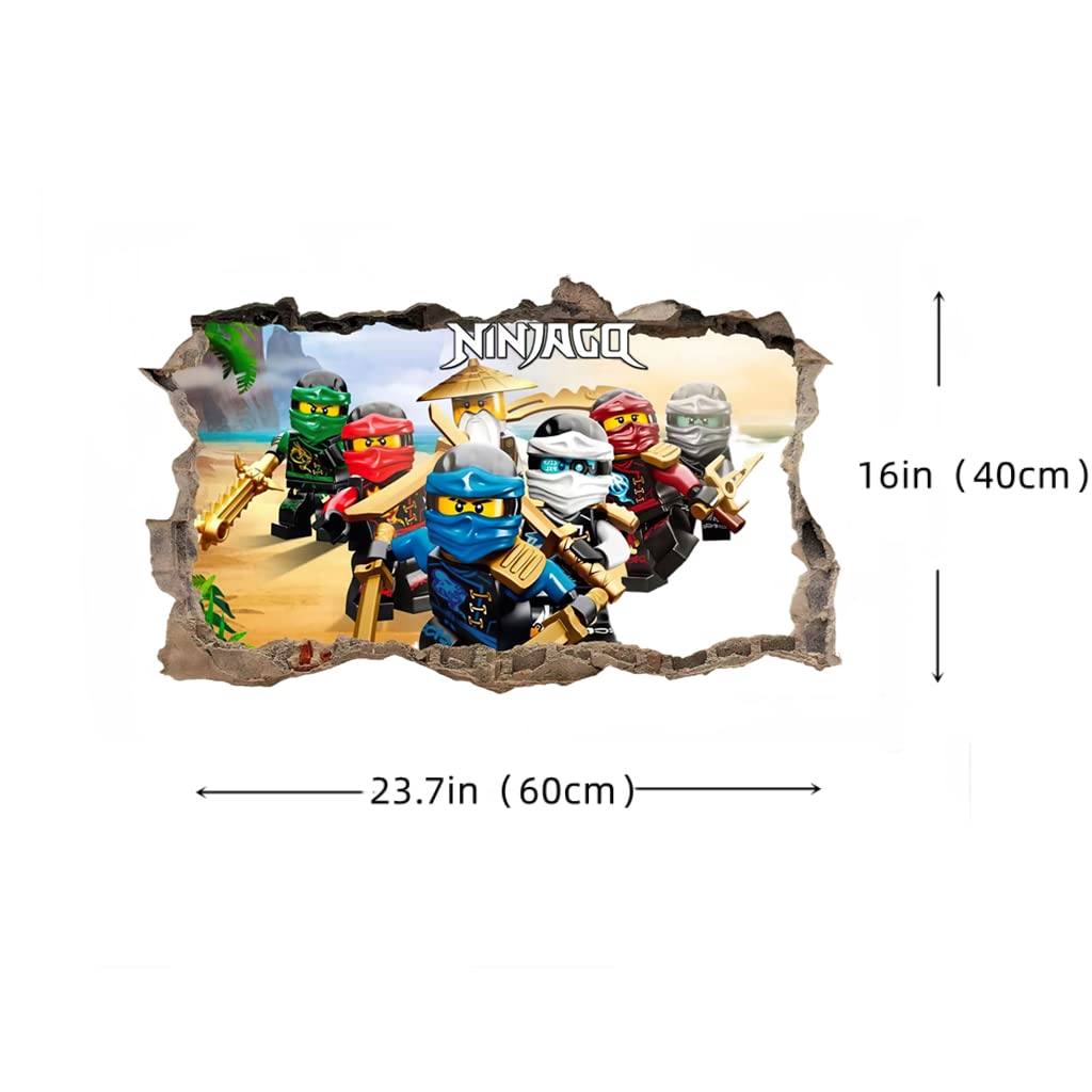 Ninjago Smashed Wall Sticker Decal Home Decor Art Mural, Ninjago Wall Decal for Home Nursery Decoration