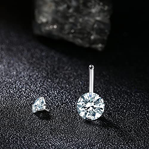 Belly Button Ring, Updated Surgical Steel Belly Button Rings with Properly Aligned Ring Top, Belly Rings for Women (1pcs clear)