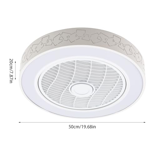 Ceiling Fan Light, Remote Control LED Lamp Round Dimmable Bedroom Office Intdoor Ceiling Fans for Home