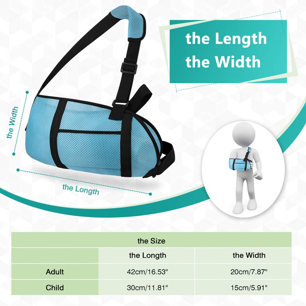 Arm Sling with Thumb and Shoulder Sling, Breathable Mesh Sling Immobilizer Elbow Arm Support for Broken Arm Shoulder Injury Available for Women and Men Left or Right Arm