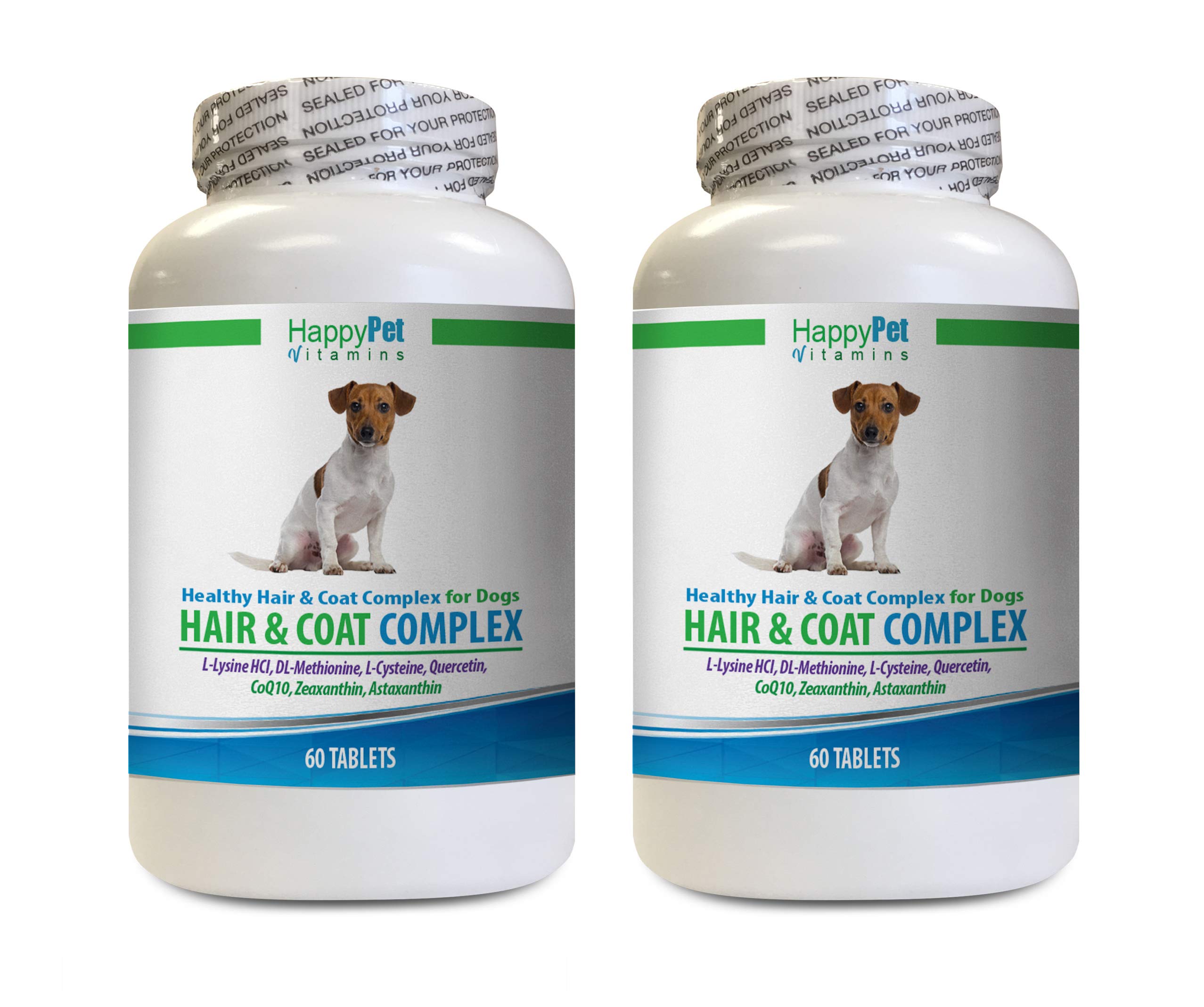 Dog Healthy Coat Supplement - Dog Hair and Coat Health Complex - Healthy Skin and Nails - Itch Relief - Powerful - Dog Vitamin e - 120 Treats (2 Bottles)