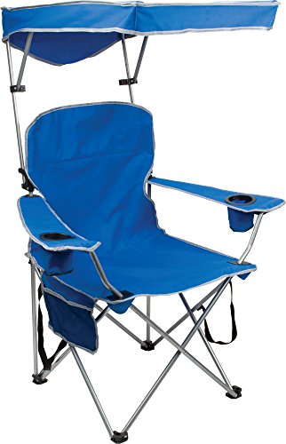 Quik Shade Max Shade Gray Chair, 30'' D x 34'' W x 51'' H, Red/Grey & Full Size Shade Folding Chair for Camping, Polyester, Arm Rest|Foldable, Royal Blue, 2'L x 3'W x 4.3'H (160048DS)