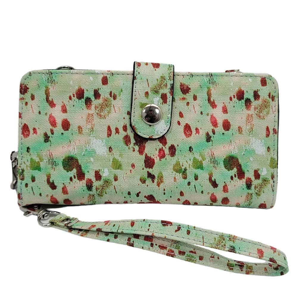 BHW COWPRINT HANDBAG AND WALLET SET WESTERN SUNFLOWER PRINT PURSES WESTERN BOOT BAG (BUTTERFLY)
