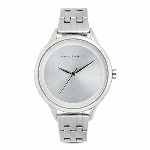 Armani Exchange A|X Women's Analog-Quartz Watch with Stainless-Steel Strap, Silver, 14 (Model: AX5600)