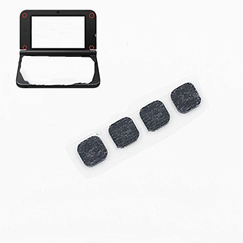Front Back Screw Rubber Feet Cover Upper LCD Screen Screws Cover Rubber Replacement for New 3DS XL LL (Red)