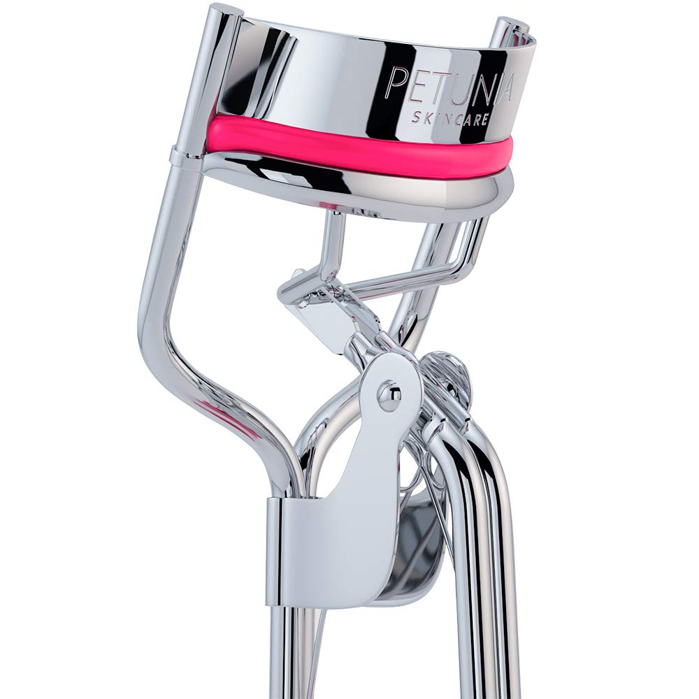 Silicone Eyelash Curler with Refill Pads & Satin Pouch Designed for No Pinching or Pulling and Perfect for Those with Straight Flat Lashes Wanting Dramatic Long Lasting Seamless Curls