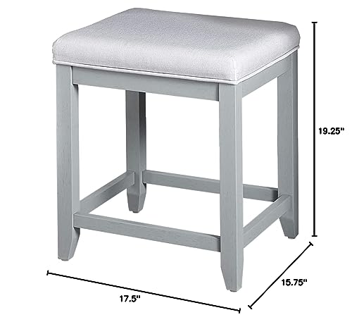 Crosley Furniture Vista Makeup Vanity Chair with Upholstered Seat, Vintage Gray
