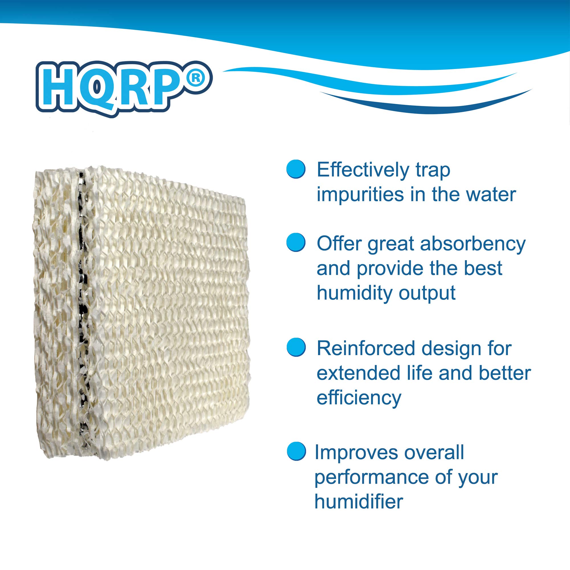 HQRP 2-Pack Humidifier Wick Filter Compatible with Duracraft AC-809 / D09-C/AC-815 / D15C, Honeywell HC-809, Lasko THF15 1115, Kaz WF-815 WF815 Replacement