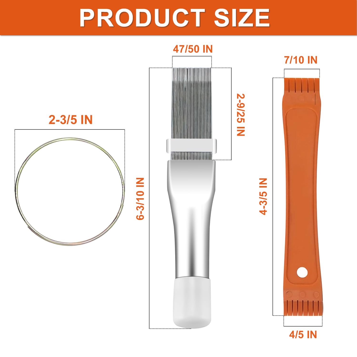 Cenipar 2PCS Air Conditioner Condenser Fin Comb Set Include FCR6 Fin Comb and Stainless Radiator Fin Comb Compatible with Air Conditioner HVAC Fin Comb Straightener