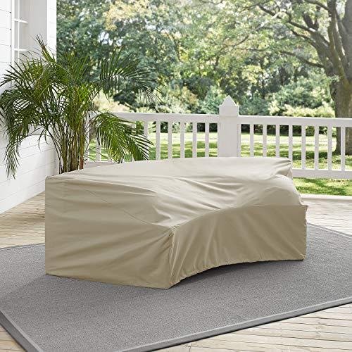 Crosley Furniture Patio Furniture Covers, Waterproof Outdoor Sectional Cover for Half-Moon Sofa, Tan