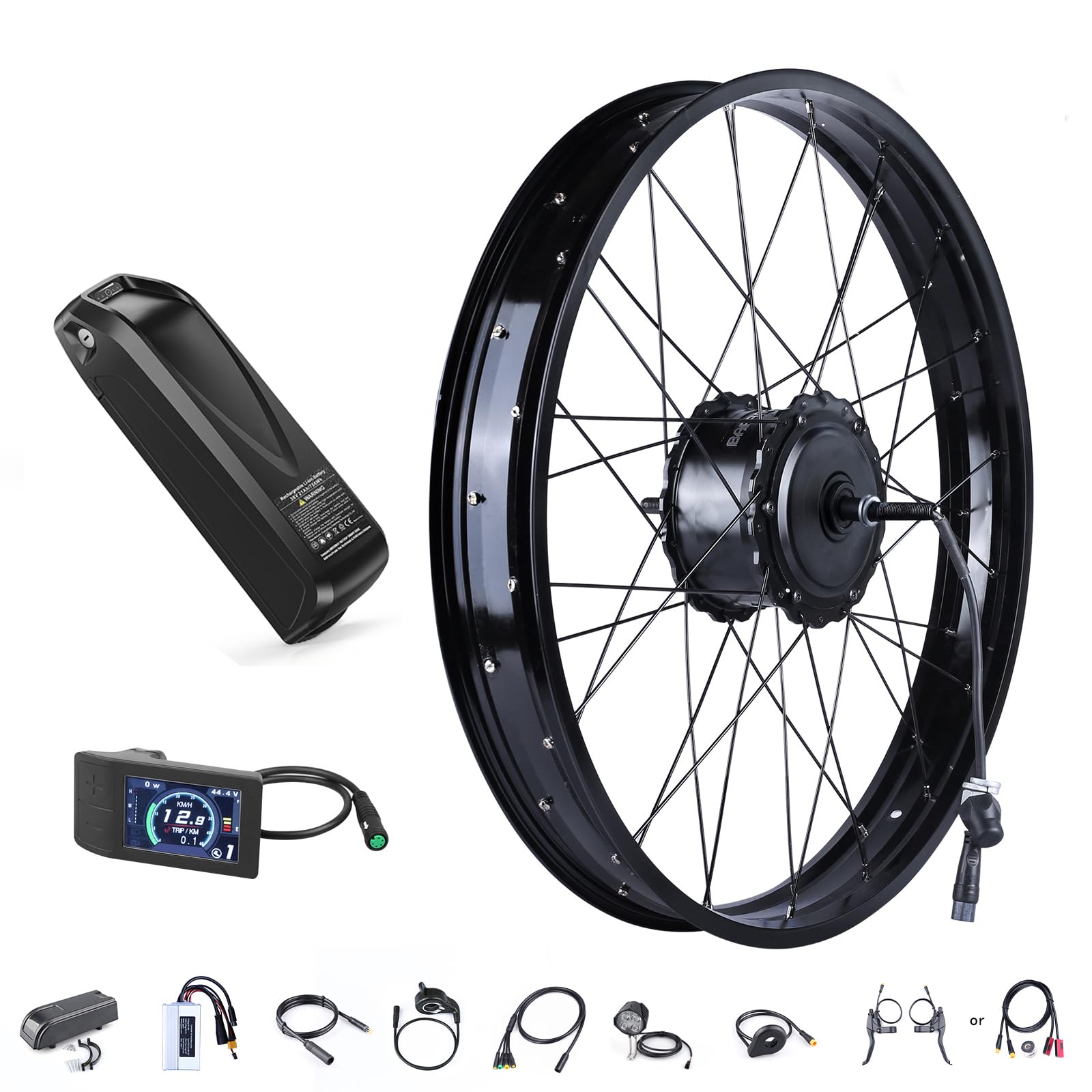 BAFAGN 48V 750W Ebike Conversion Kit for 26"Snow Fat-Tire Bike,Rear Wheel Brushless Hub Motor Fat Tire Electric Bicycle Conversion Kit with LCD Display(No Battery)