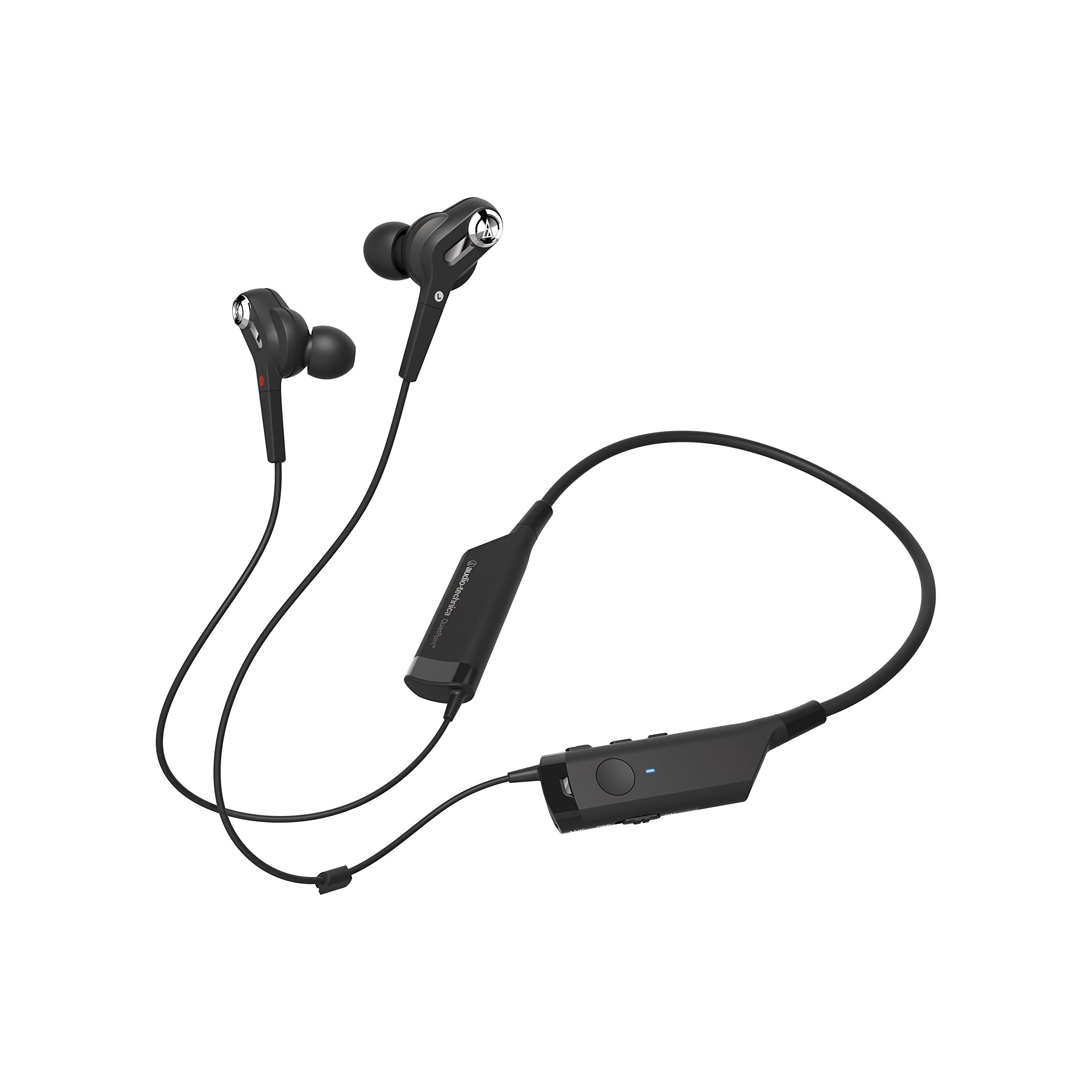 Audio-Technica ATH-ANC40BT QuietPoint Active Noise-Cancelling Bluetooth Wireless In-Ear Headphones with In-Line Mic & Control