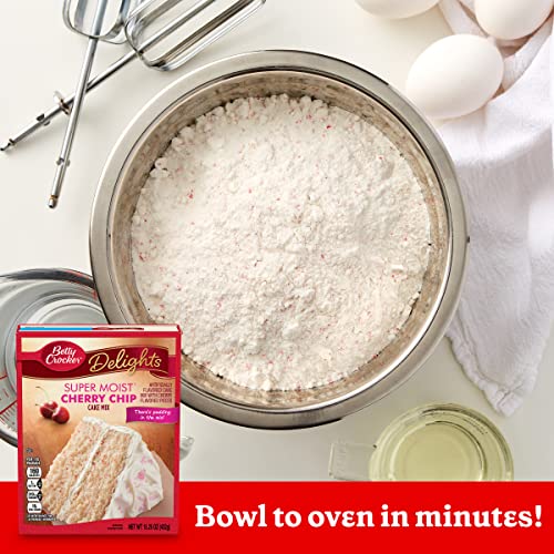 Betty Crocker Delights Super Moist Cherry Chip Cake Mix, 15.25 oz.