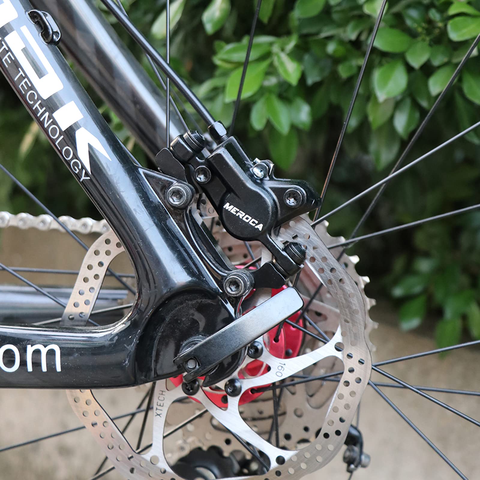Bicycle Disc Brake Kit, MTB Hydraulic Disc Brakes Set with Calipers Left Front 800mm Right Rear 1400mm Hydraulic Brake Set for Mountain Bike, MTB, Ebike, Scooter