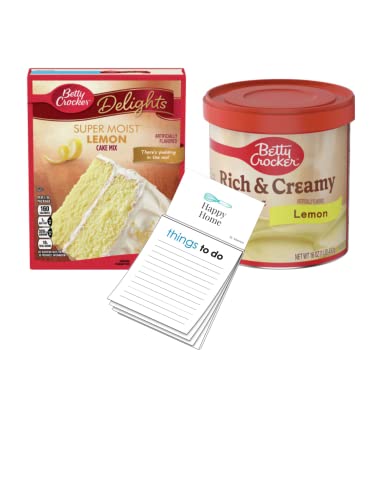 Betty Crocker Lemon Cake mix & 1 Betty Crocker Lemon Frosting| Bonus 1 Happy Home Magnetic Notepad