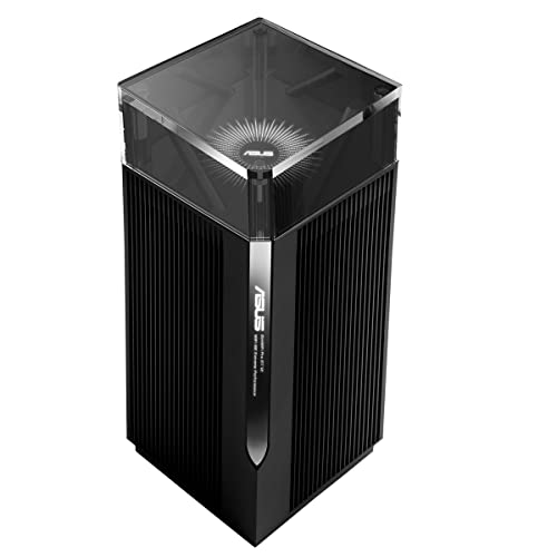 Asus ET12 AXE11000 Whole-Home Tri-Band Mesh WiFi 6E System Coverage up to 610 Sq. Mtr/6,000 Sq. ft.,11Gbps WiFi, 3 SSIDs, Free Security & Parental Controls, Dual 2.5G Ports LAN Aggregation 2 Pack
