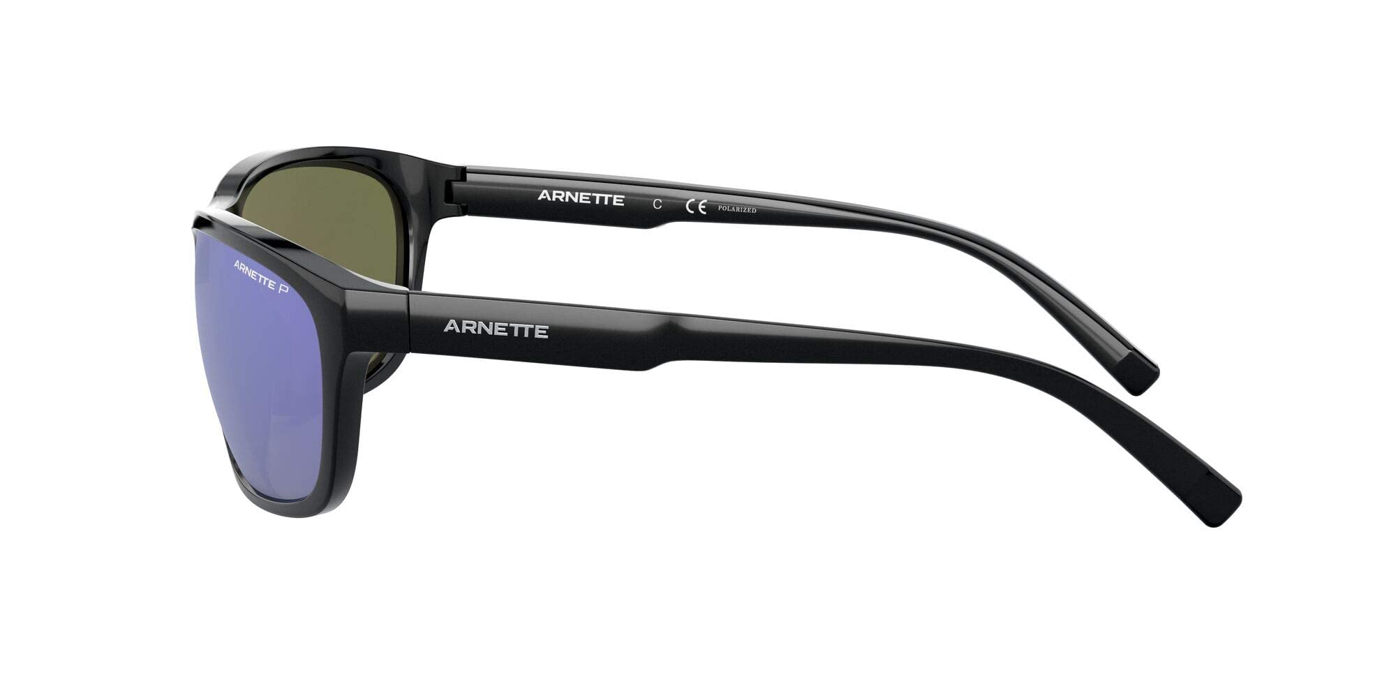 ARNETTE Unisex Sunglasses Shiny Black Frame, Grey-Black Lenses, 63MM