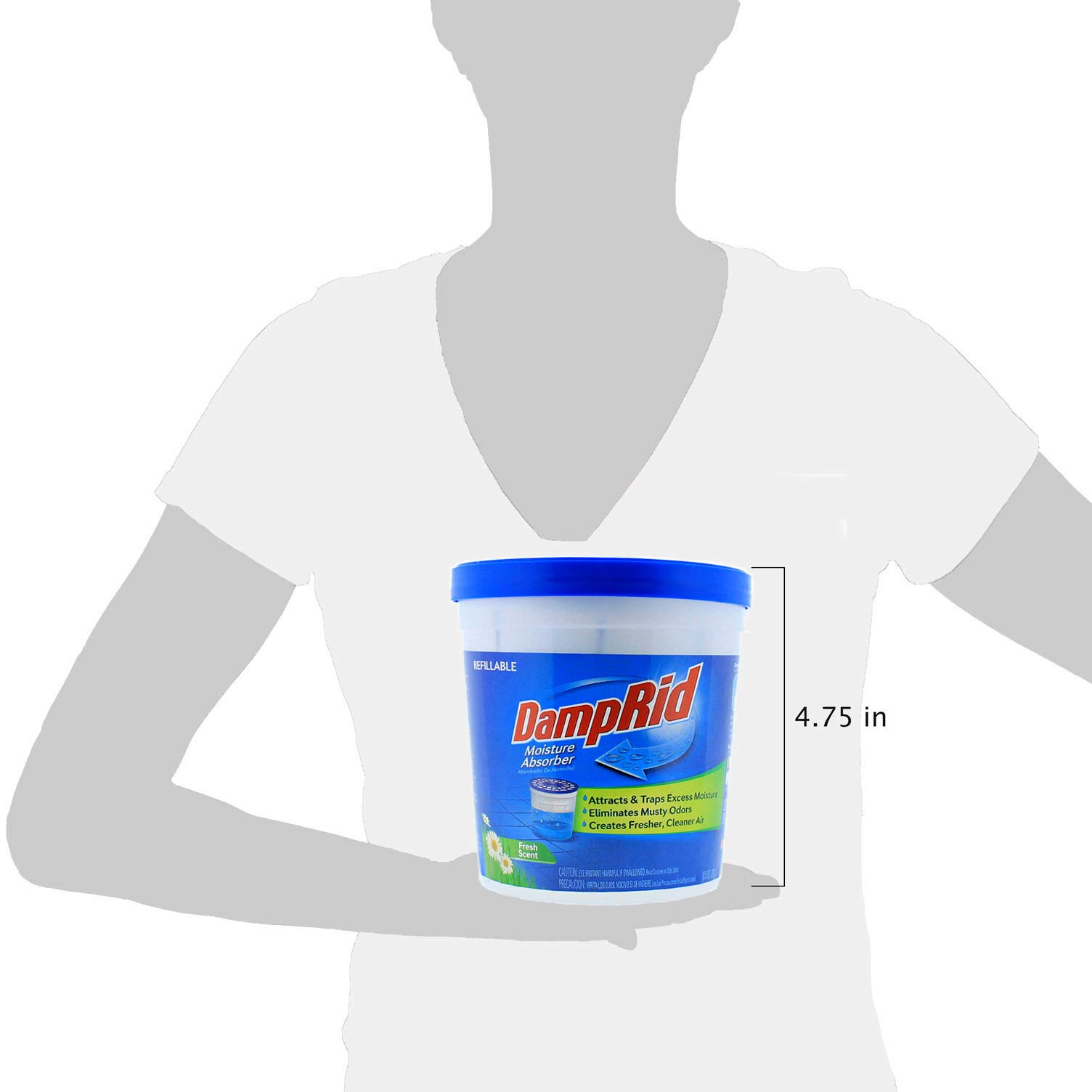 DampRid Fresh Scent Refillable Moisture Absorber - 10.5oz cup β Traps Moisture for Fresher, Cleaner Air