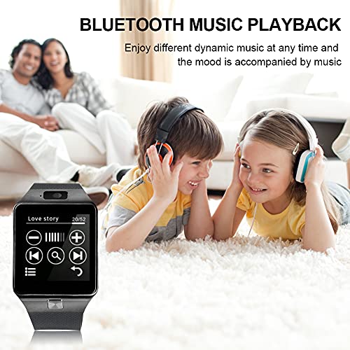 Padgene DZ09 Bluetooth Smartwatch,Touchscreen Wrist Smart Phone Watch Sports Fitness Tracker with SIM SD Card Slot Camera Pedometer Compatible with iOS Android for Kids Men Women