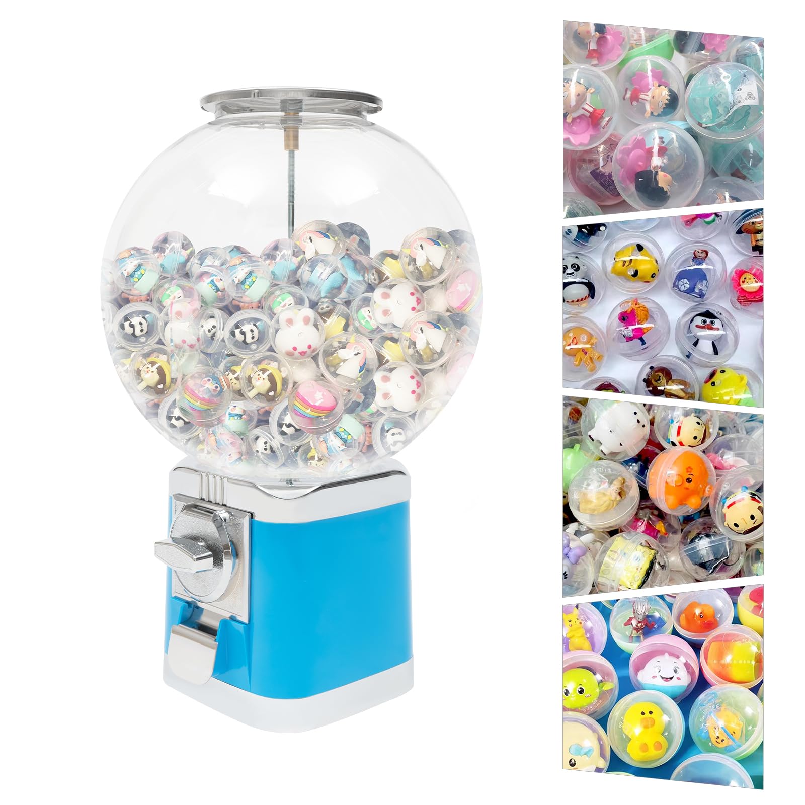 awolsrgiop Candy Dispenser Vending Machine, Candy Machine Gumball Machine Maker Big Bubble Candy Dispenser Machine Toy Vending Machine For Kids 1.26β Ball Bulk Vending Machines w/Key (Sky Blue)