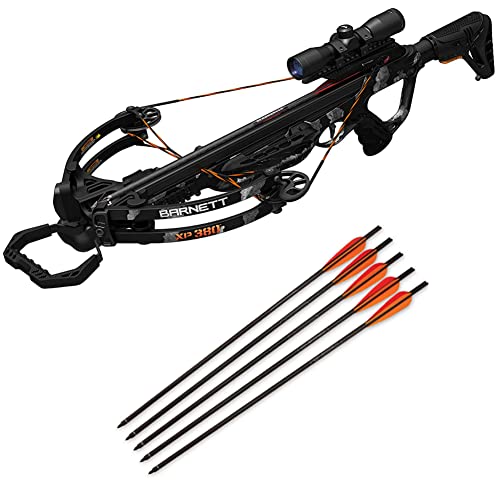 Barnett CROSSBOWS Explorer XP 380 Crossbow Package with 4x32 Scope, Carbon Arrows, Quiver, Rope Cocking Device and 5-Pack 20" Headhunter Arrows