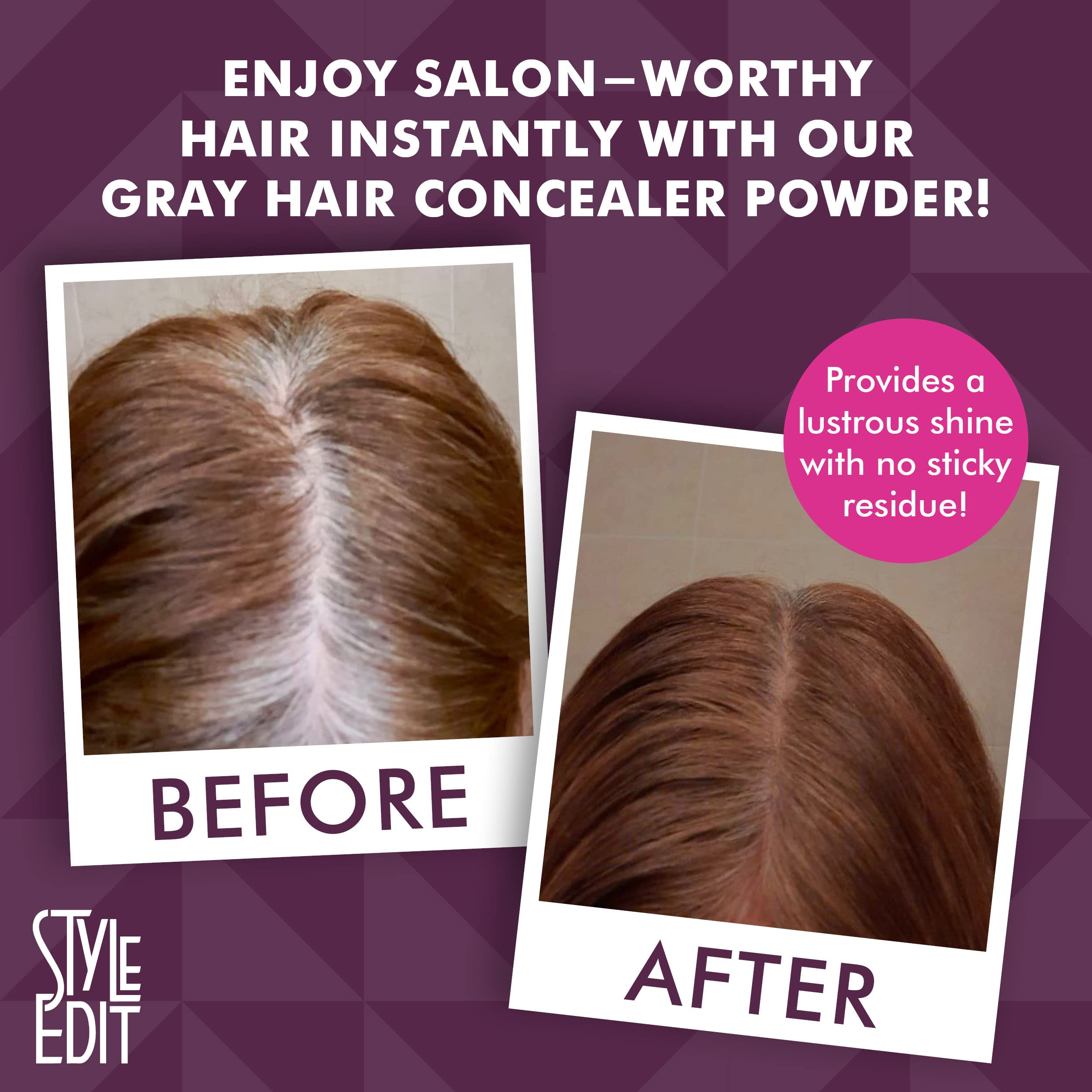 Style Edit Root Touch Up Powder for Light Brown Hair | Cover Up Hair Color for Grays and Roots Coverage | Mineral Infused Binding Hairline Powder