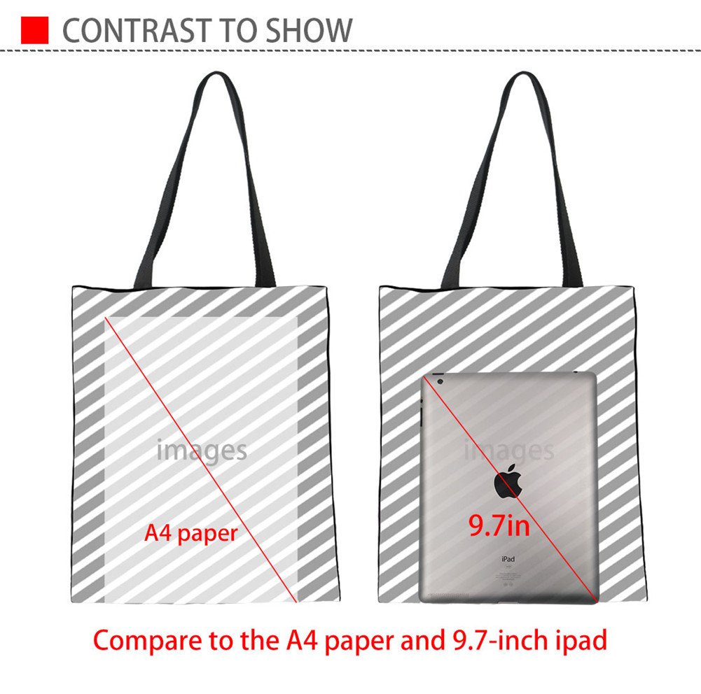 HUGS IDEA Women's Linen Tote Basg Cute Dachshund Canvas Totes Handbag Eco-friendly Shopping Shoulder Bag