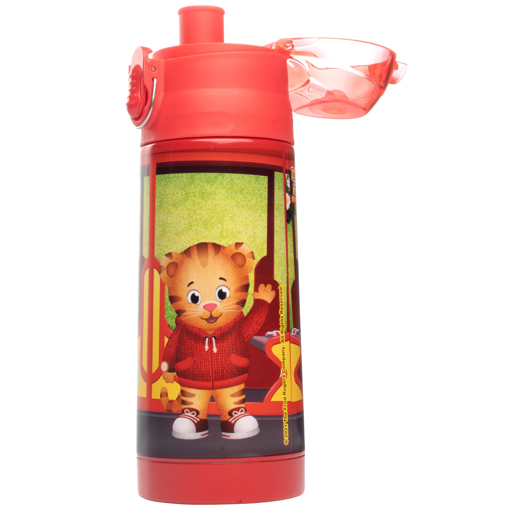 Daniel Tiger 13 oz Insulated Water Bottle with Latching Lid - Easy to Use for Kids - Reusable Spill Proof & BPA-Free, Keeps Drinks Cold for Hours, Fits in Lunch Boxes & Bags, Fun XMAS Gift for School
