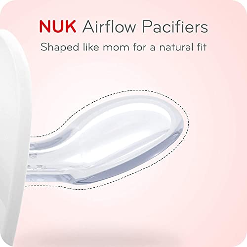 NUK | Orthodontic Pacifiers | Pink-Powder Pink | 6-18 Months | Best Pacifier for Breastfed Babies | BPA Free | Shaped to Soothe Just Like Mom | 2-Pack