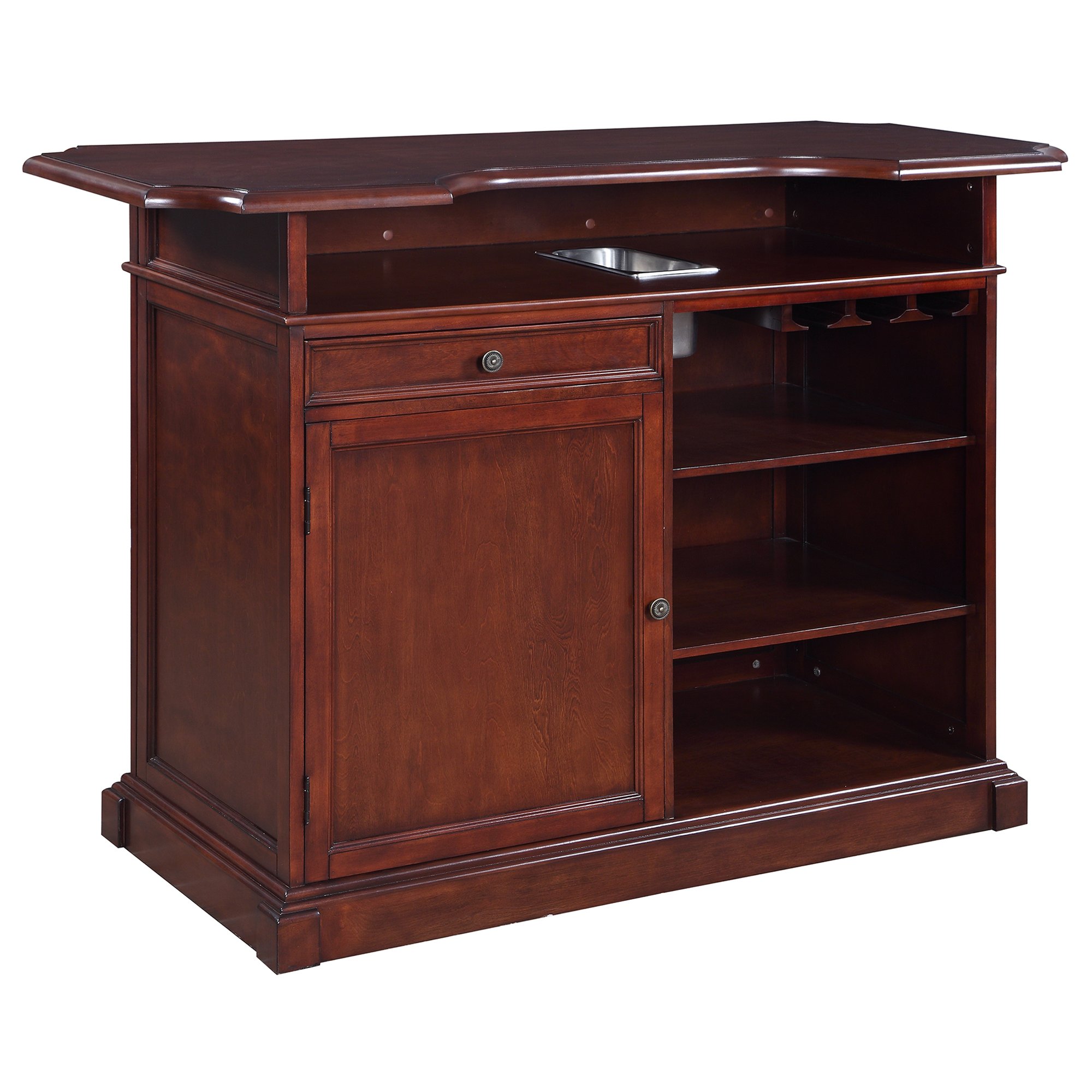 Hathaway Ridgeline 5' Home bar Set with Storage Mahogany