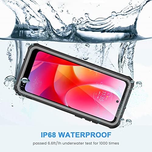 Lanhiem for Motorola Moto G Power 2022 Case, IP68 Waterproof Dustproof Shockproof Case with Built-in Screen Protector, Full Body Heavy Duty Protective Clear Cover for Moto G Power 2022 Only