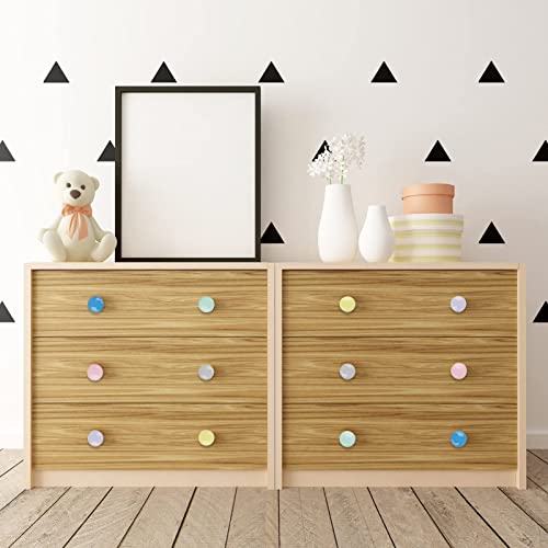 OctinPris 6X Colorful Cute Glossy Ceramic Knobs Round Mushroom Shape Lovely Door Pull Knob Cabinet Closet Ceramic Drawer Cupboard Kitchen Dresser Kids Child Bedroom Pulls Wardrobe Handles