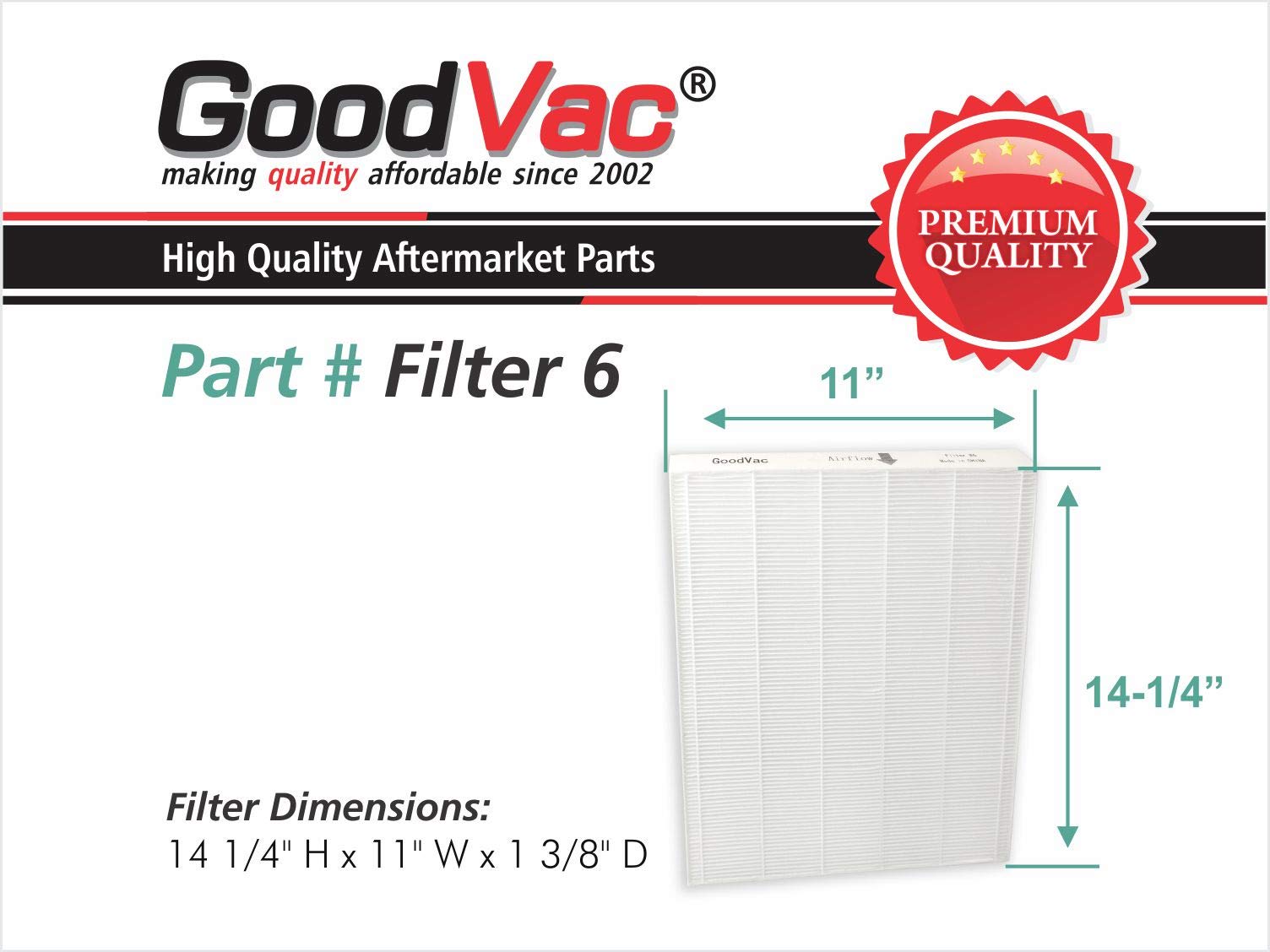 GOODVAC Replacement Filter for Oreck Airinstinct 75, 100, 100, 150, 200 HEPA Air Purifier