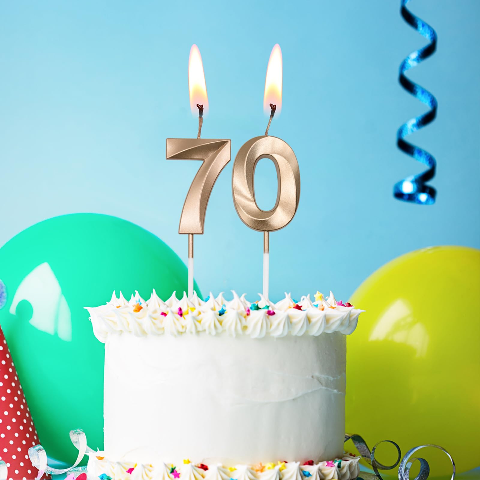 Champagne Gold 68th & 86th Birthday Candles for Cakes, Number 68 86 Candle Cake Cupcake Topper for Birthday Anniversary Party Decoration