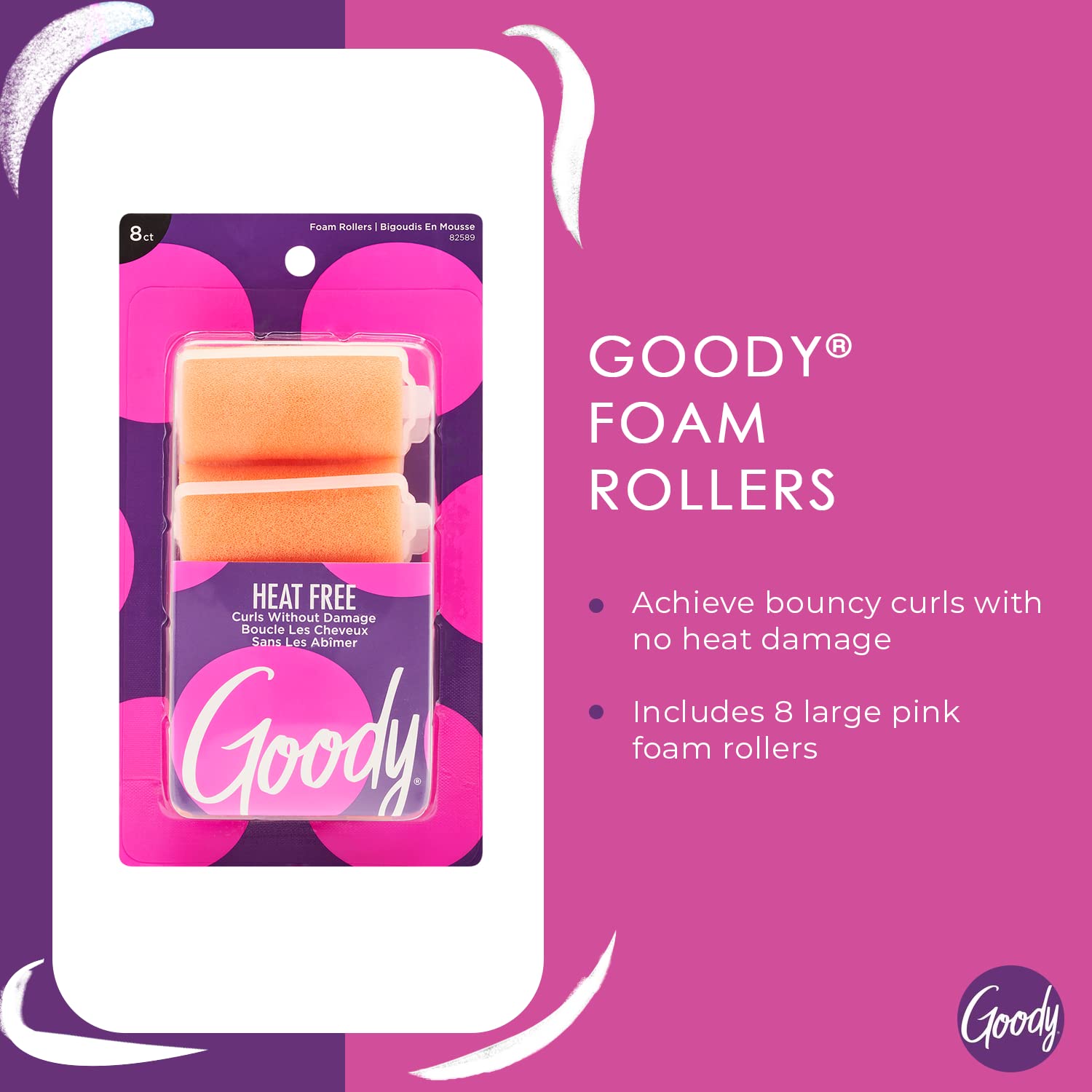 Goody Foam Rollers, X-Large, 8 Count (Pack of 1)