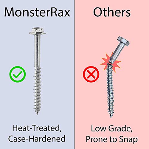 MonsterRax Overhead Garage Storage Rack- 4 x 8 Ceiling Rack for Garage Shelving, Organization, & Storage, Adjustable Hanging Storage for Bikes, Equipment & Accessories (Hammertone, 12"- 21")