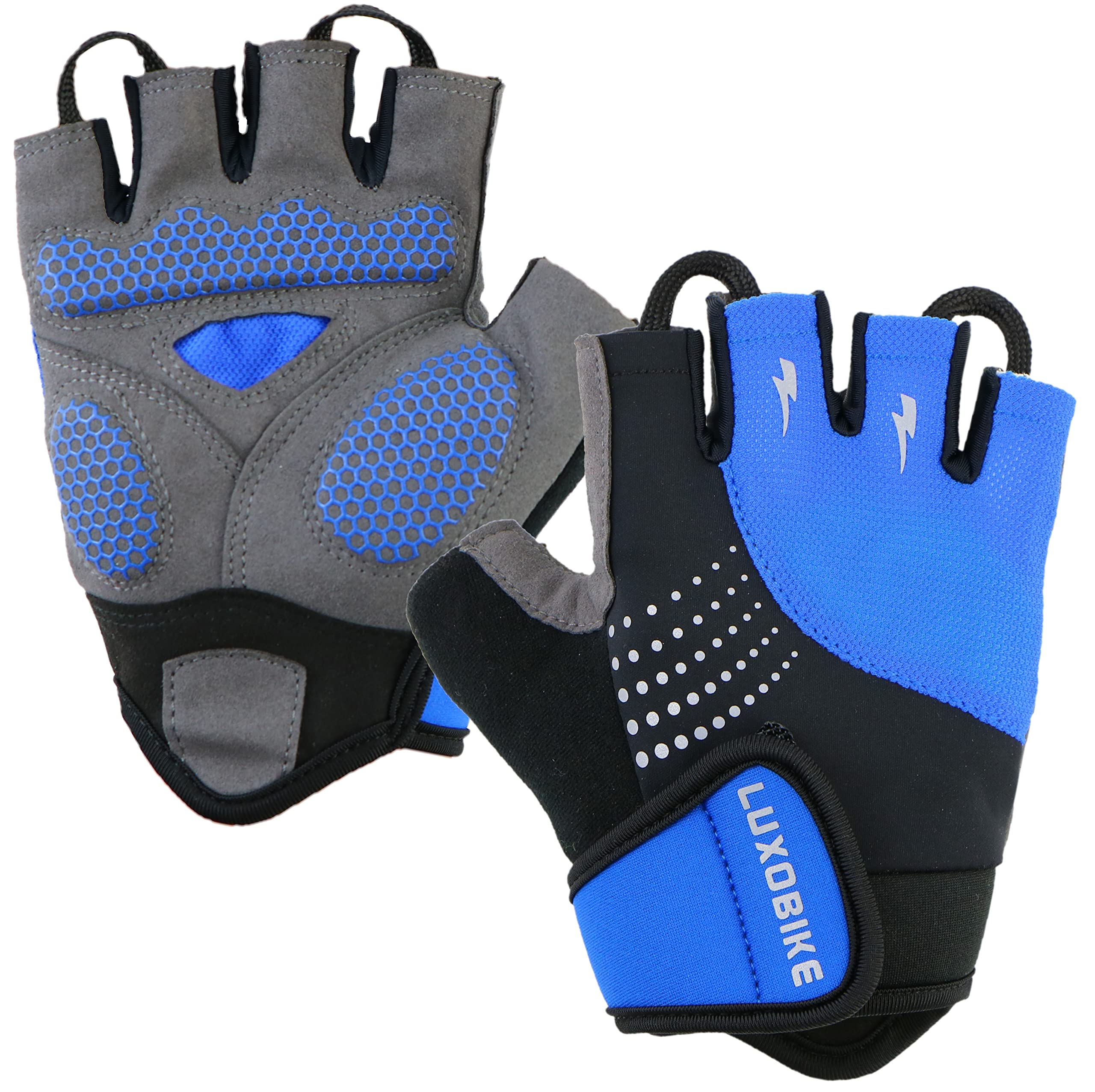 LuxoBike Cycling Gloves Mountain Bike for Men – Shock Absorbing SBR Gel Padded – Anti Slip Palm – Ultra Breathable – Specialized for Mens Bicycling, Biking, MTB Biker, Road Bicycle Riding