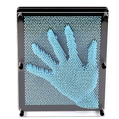 E-FirstFeeling 3D Pin Art Toy Extra Large 10" X 8" Pin Art Board Pin Impression Sculpture Toy for Kids Adults Hand Mold Board Toy - Light Blue