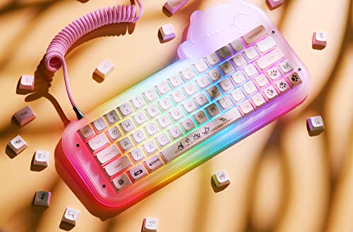 EPOMAKER Kitty 138 Keys XDA Profile PBT Dye Sublimation Keycaps Set for Mechanical Gaming Keyboard, Compatible with Cherry Gateron Kailh Otemu MX Structure