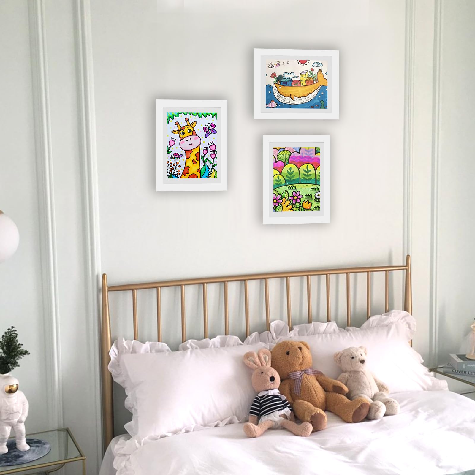 AXEDAES 8.5 x 11 kids Art Frame - Front Opening Storage Kids Artwork Frames, Holds 120 Pcs works,Changeable for Wall and Tabletop,3D Picture, Drawing, Schoolwork, Craft, Portfolio(Black)