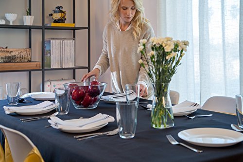 E-TEX Oblong Tablecloth - 90 x 156 Inch - Black Rectangle Table Cloth for 8 Foot Rectangular Table in Washable Polyester