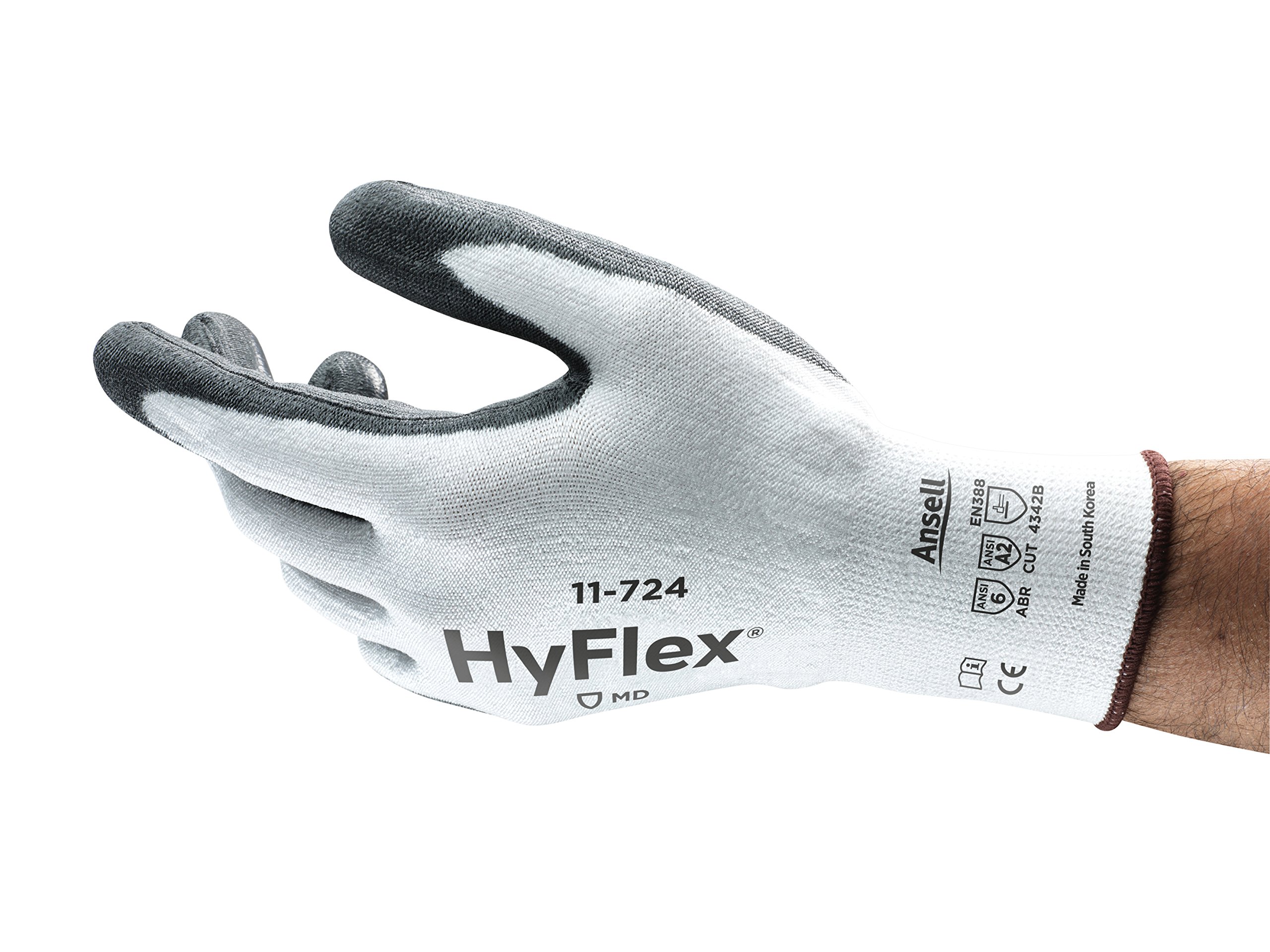 HyFlex 11-724 Cut Protection Gloves - Medium Duty, High Durability, Comfort, Size X Large (Pack of 12)