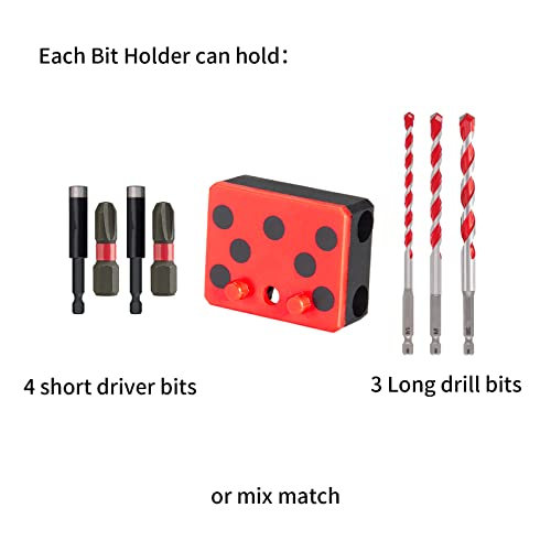 Bit Holder for Milwaukee M18 Drill Bit Organizer for Milwaukee Drills Carry Up to 4 Driver Bits on The Side of Your Power Tool or Driver (2 Pack)